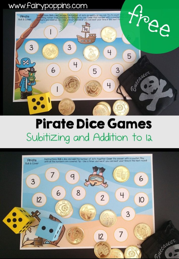 Pirate Dice Activities - Fairy Poppins