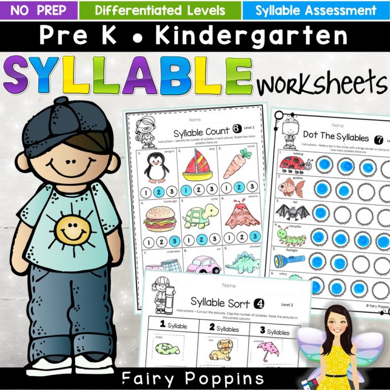 Syllable Activities to Develop Phonological Awareness - Fairy Poppins