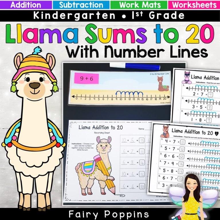 LLama Addition Activities - Fairy Poppins