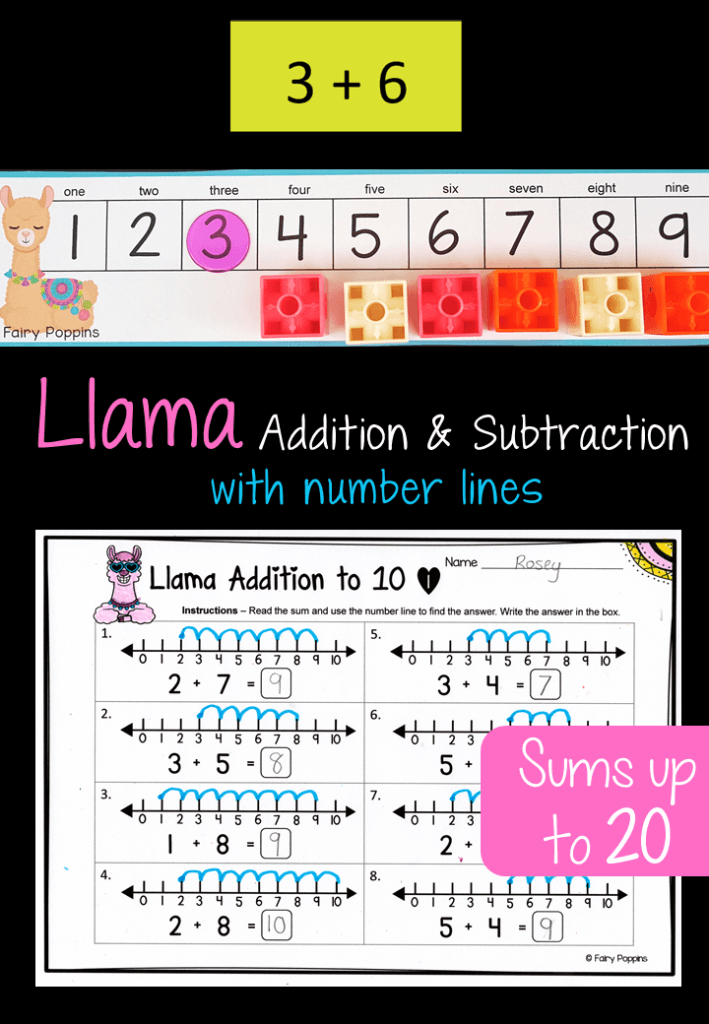 LLama Addition Activities - Fairy Poppins