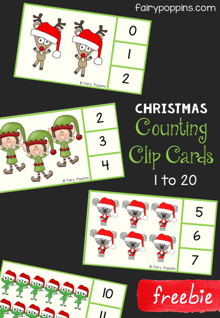 Free Christmas Clip Cards - Fairy Poppins