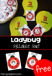 Ladybug Syllable Sort - Fairy Poppins