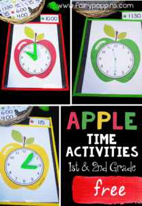 Telling Time Math Center - It's Apple Time! - Fairy Poppins