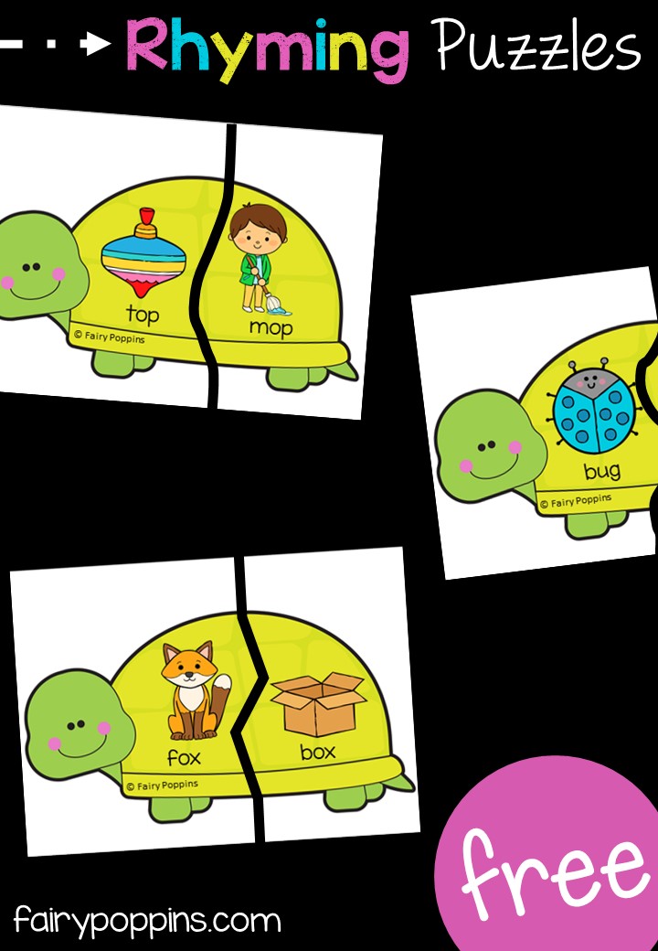 Turtle Rhyming Puzzles - Fairy Poppins