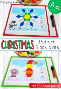 Christmas Pattern Block Mats | Fairy Poppins