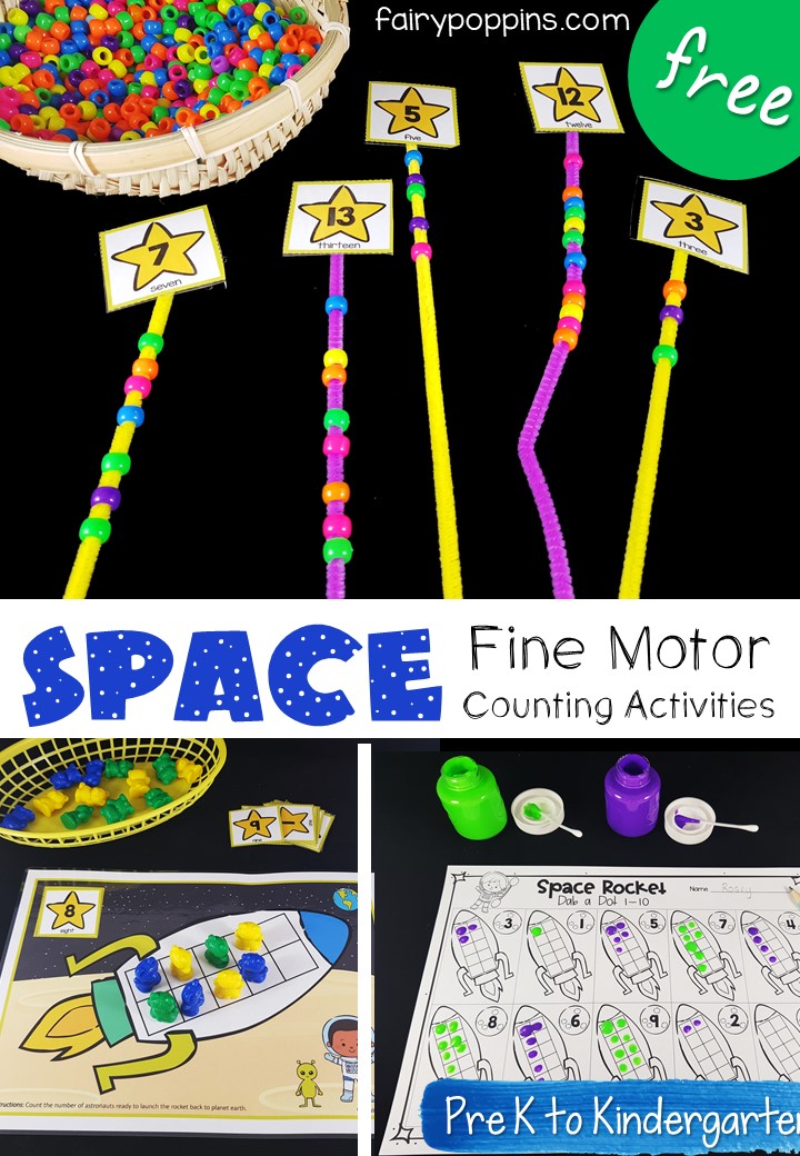 Space Counting Activities (0 to 20) - Fairy Poppins
