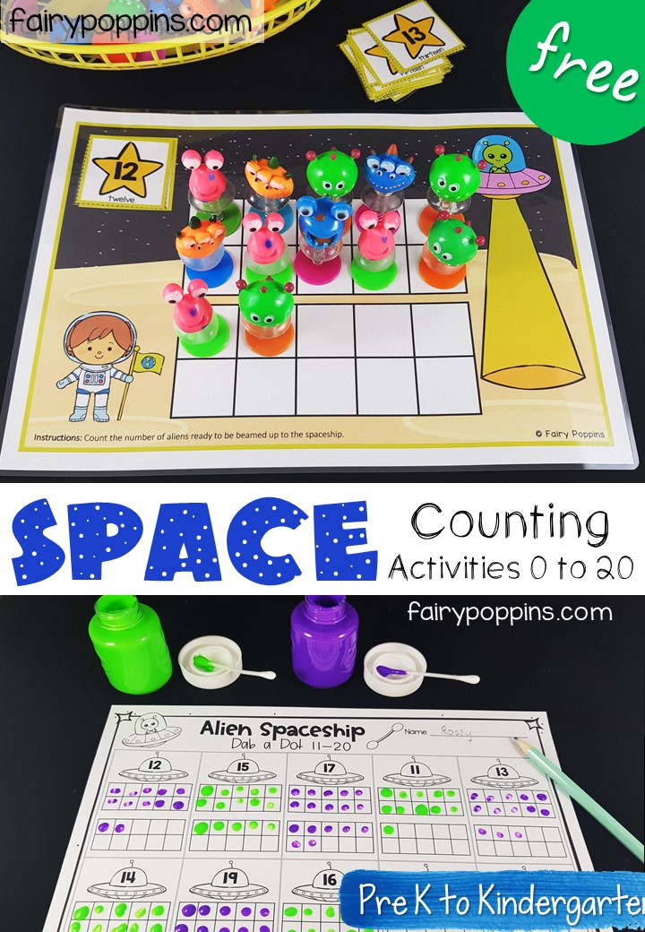 Space Counting Activities (0 to 20) - Fairy Poppins