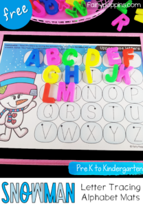 Snowman Letter Tracing Mats - Fairy Poppins