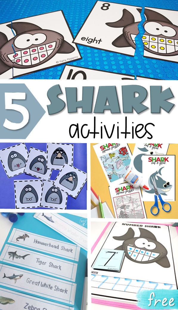 Shark Number Activities - Fairy Poppins