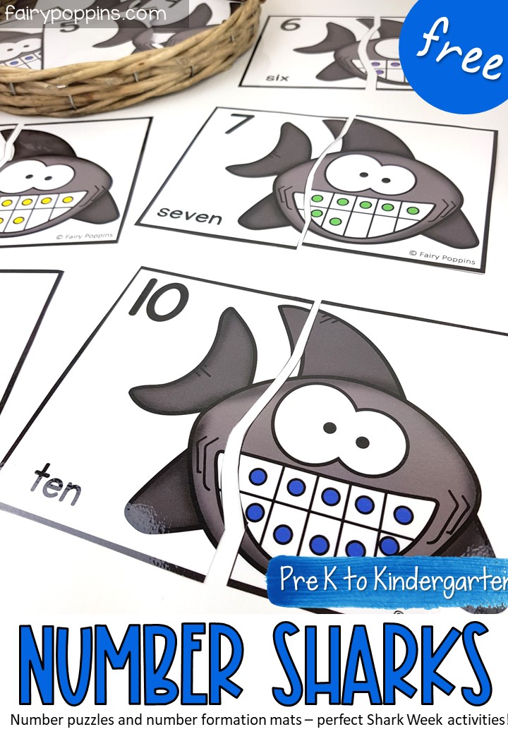 Shark Number Activities - Fairy Poppins