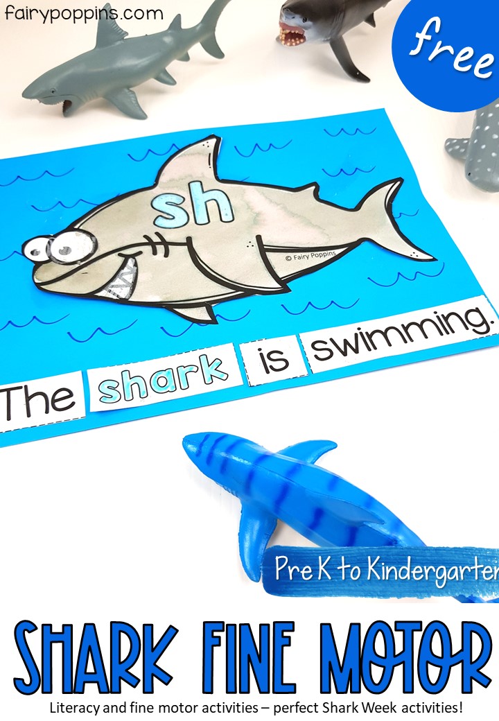 Shark Fine Motor Activities - Fairy Poppins