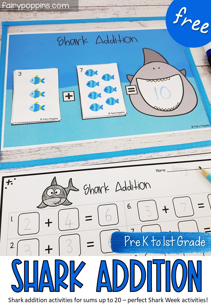 Shark Addition Activities - Fairy Poppins
