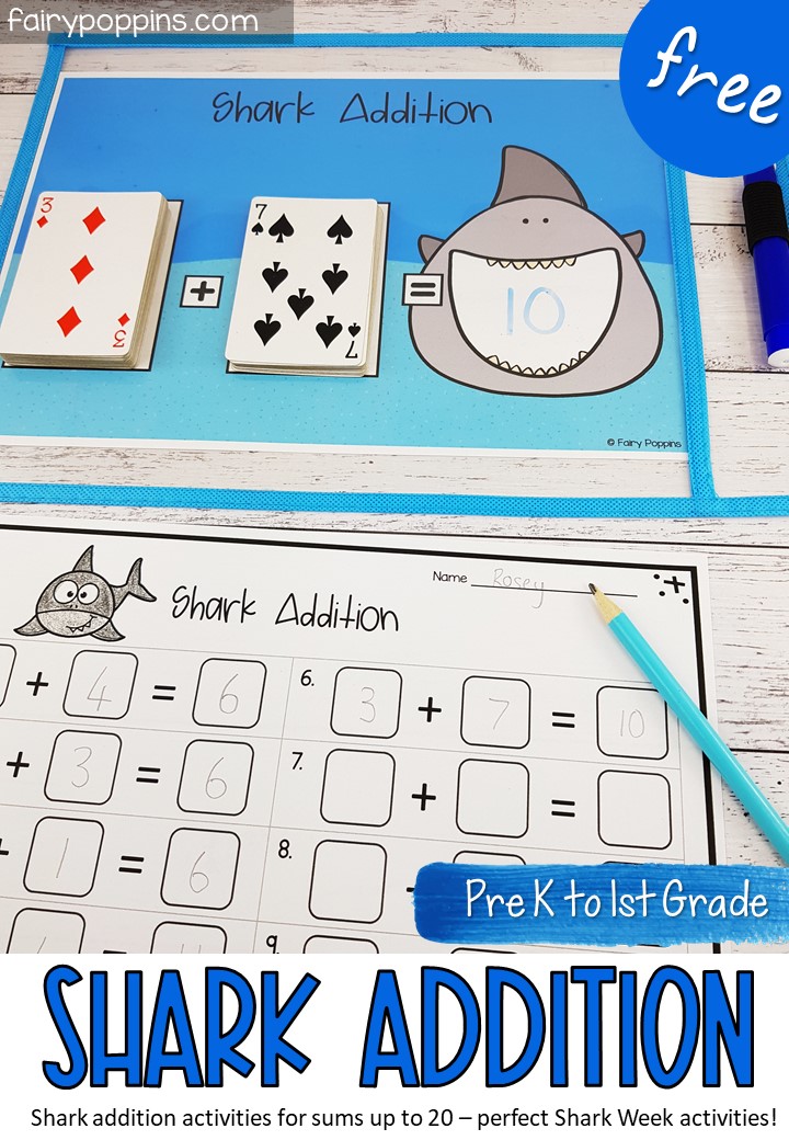 Shark Addition Activities - Fairy Poppins