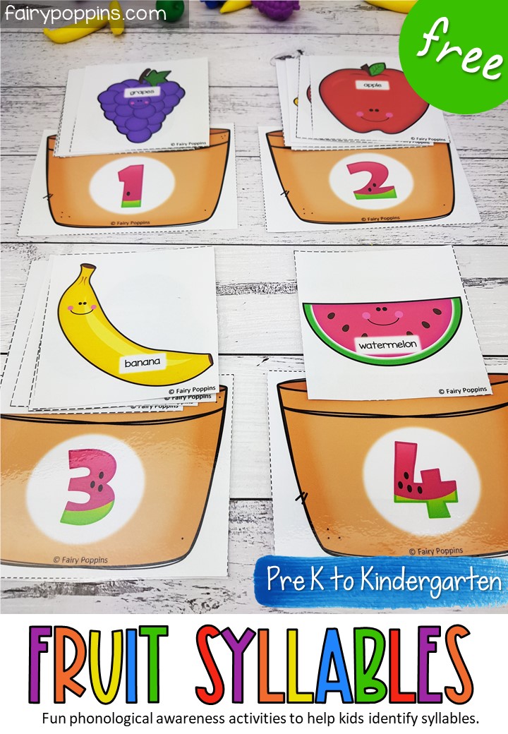 Fruit Syllable Activities - Fairy Poppins