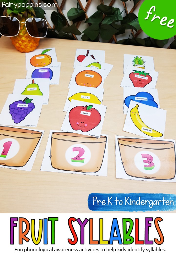 Fruit Syllable Activities - Fairy Poppins