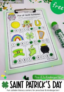 Saint Patrick's Day Syllable Sort - Fairy Poppins