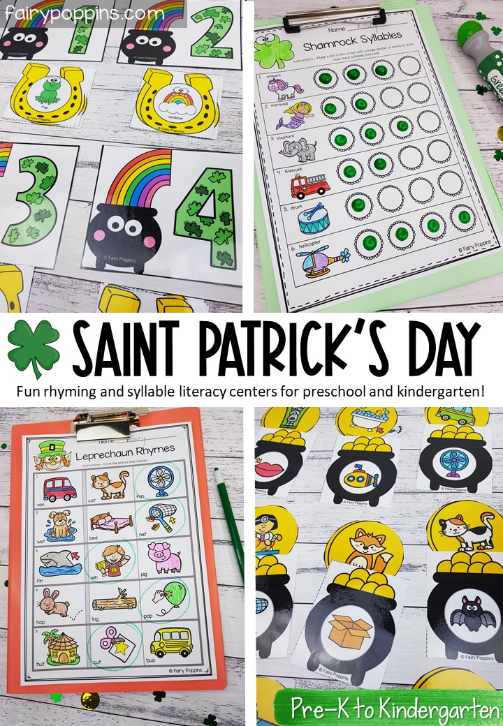 Saint Patrick's Day Literacy Centers - Fairy Poppins