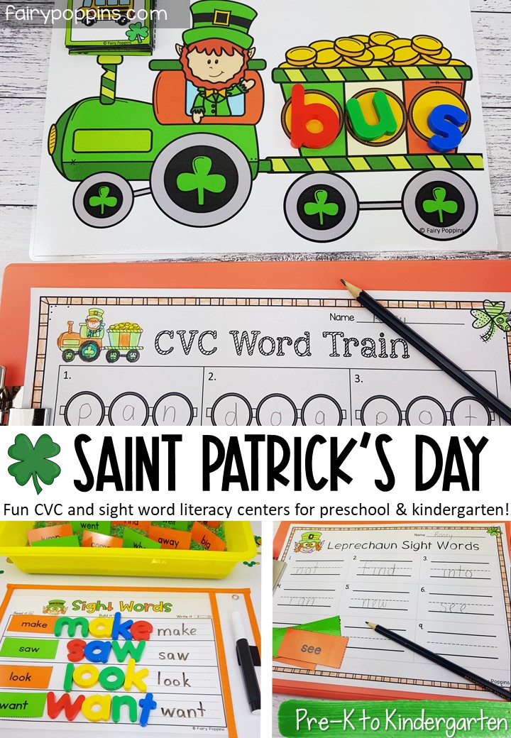 Saint Patrick's Day Literacy Centers - Fairy Poppins
