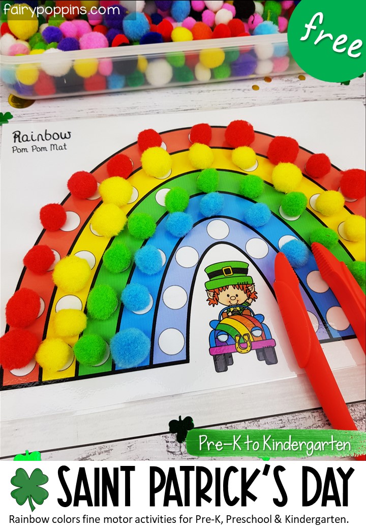 Saint Patrick's Day - Rainbow Fine Motor Activities - Fairy Poppins