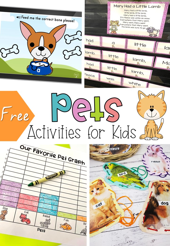 Pets Lacing Cards - Fine Motor Activity - Fairy Poppins