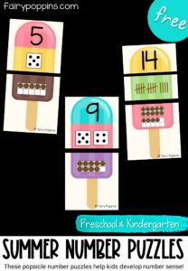 Summer Popsicle Number Puzzles - Fairy Poppins