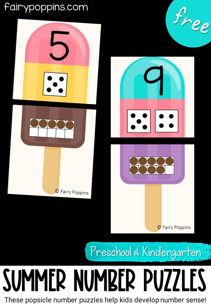 Summer Popsicle Number Puzzles - Fairy Poppins
