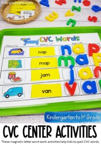 CVC Word Activities (Magnetic Letters) - Fairy Poppins
