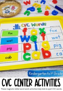 CVC Word Activities (Magnetic Letters) - Fairy Poppins