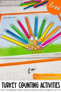 Thanksgiving Turkey Counting Activities - Fairy Poppins