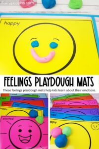 Feelings and Emotions Playdough Mats (Emojis) - Fairy Poppins