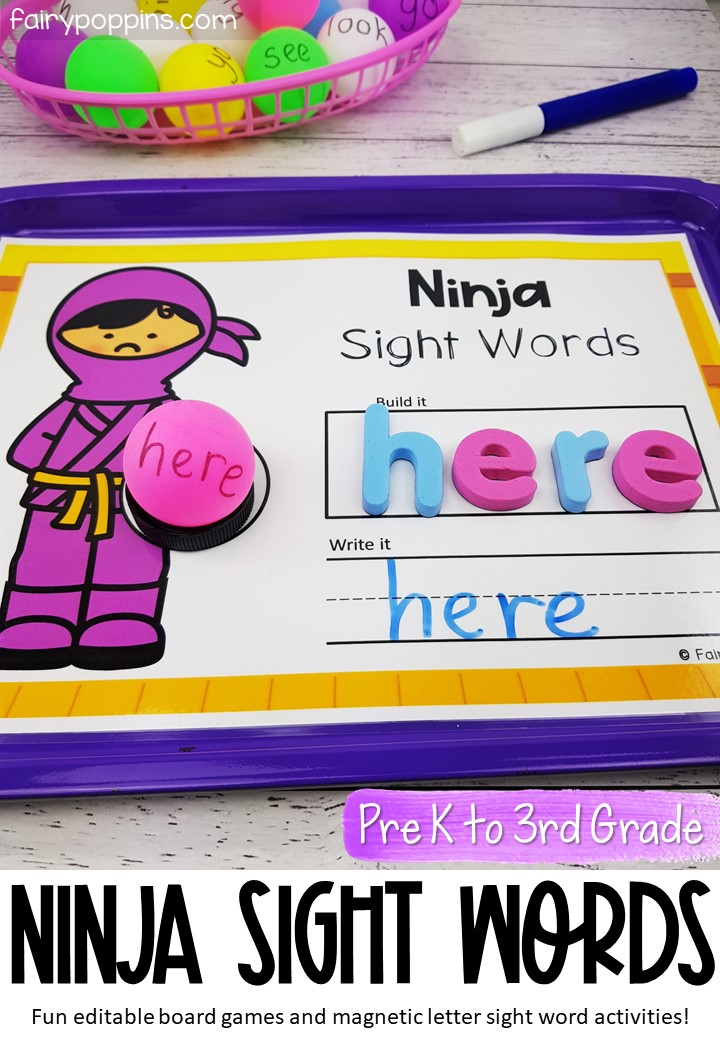 Ninja Sight Word Activities - Fairy Poppins