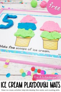 Ice Cream Number Playdough Mats - Fairy Poppins