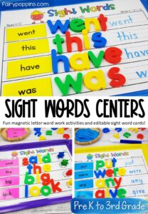 Sight Word Activities (Magnetic Letters) - Fairy Poppins