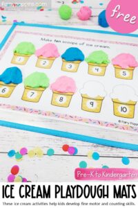 Ice Cream Number Playdough Mats - Fairy Poppins