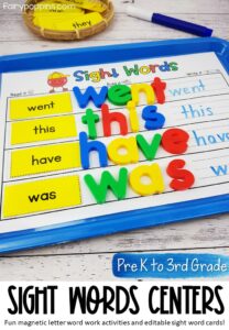 Sight Word Activities (Magnetic Letters) - Fairy Poppins
