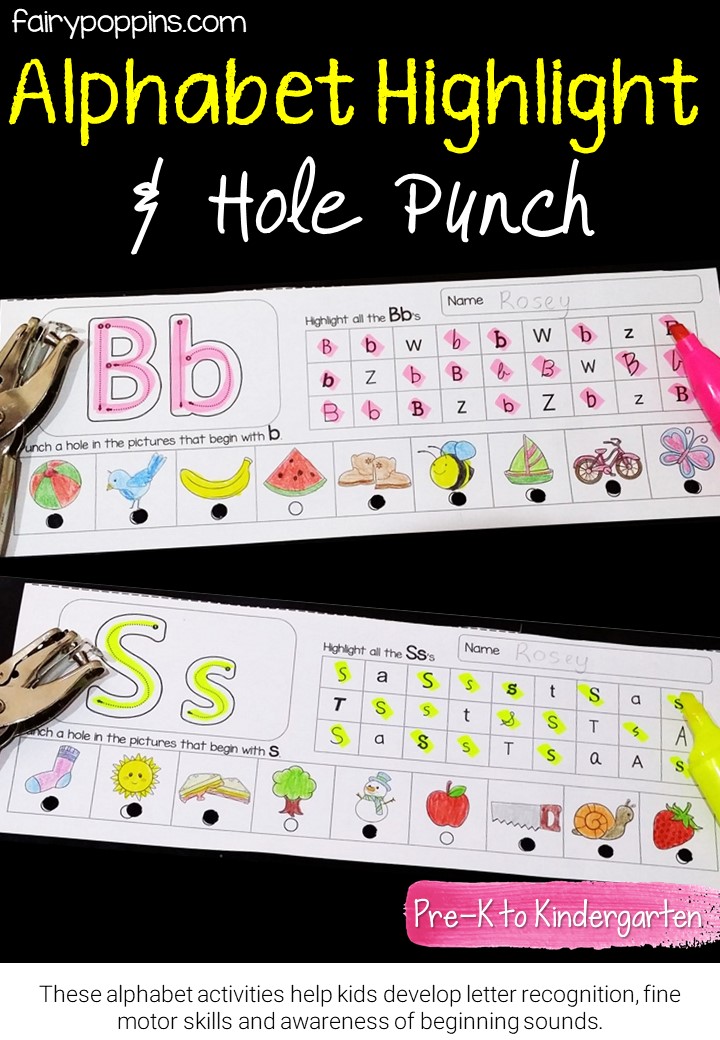 Alphabet Hole Punch Cards - Fairy Poppins