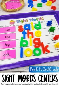 Sight Word Activities (Magnetic Letters) - Fairy Poppins