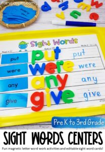 Sight Word Activities (Magnetic Letters) - Fairy Poppins