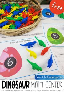 Dinosaur Math Centers - Numbers 0 to 30 - Fairy Poppins