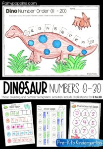 Dinosaur Math Activities (0-30) - Fairy Poppins