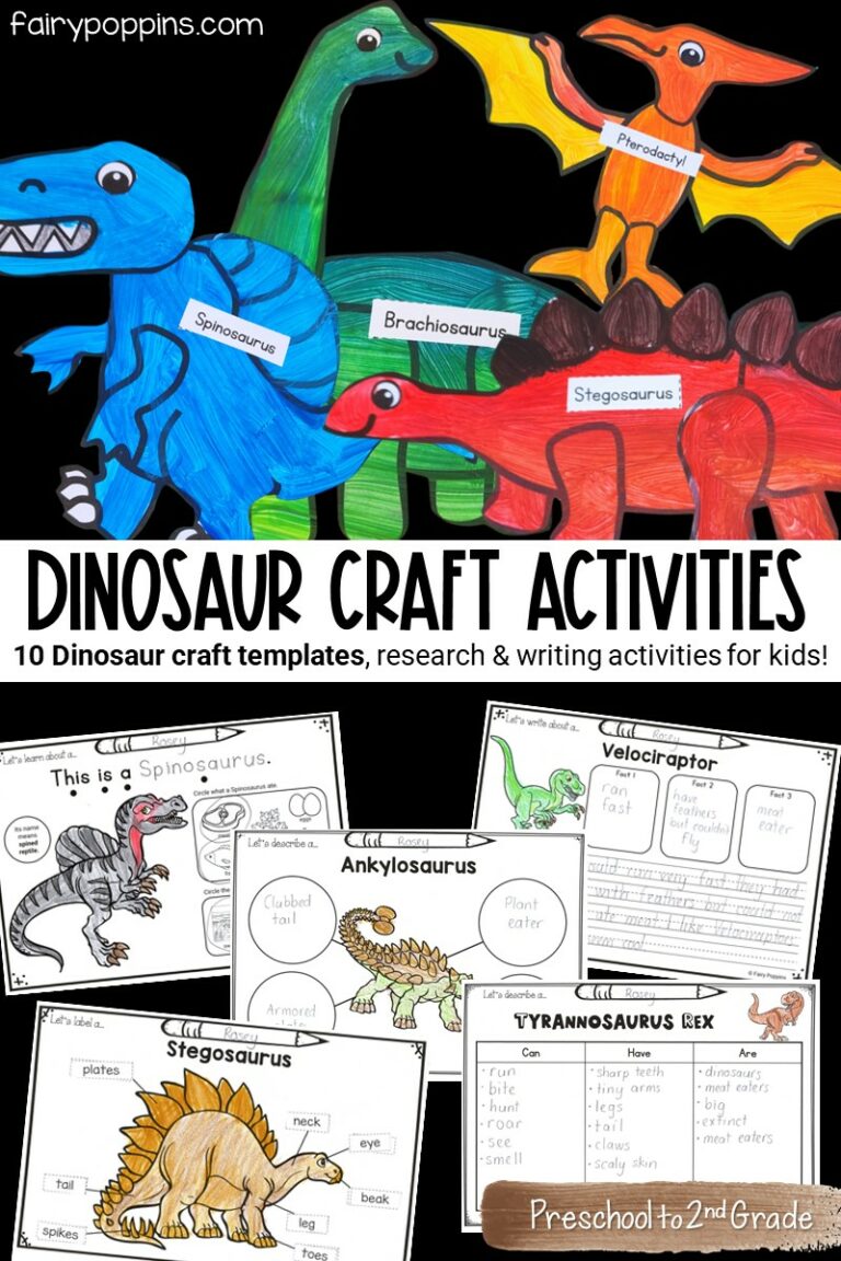 Dinosaur Craft Activities for Kids - Fairy Poppins