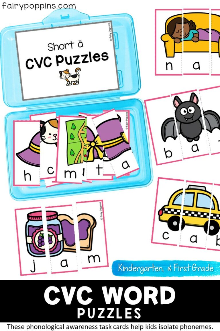 Phonological Awareness Activities for Kindergarten - Fairy Poppins