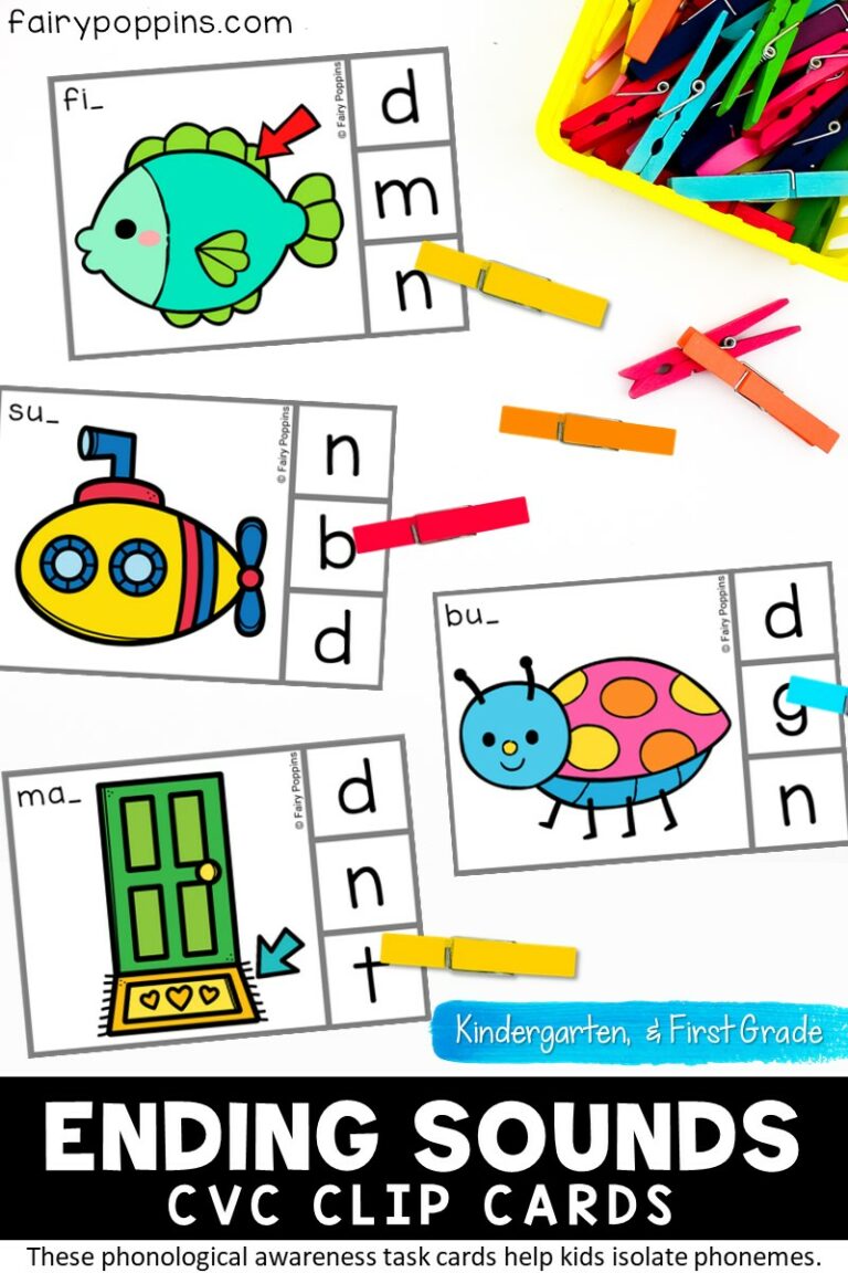 Phonological Awareness Activities for Kindergarten - Fairy Poppins