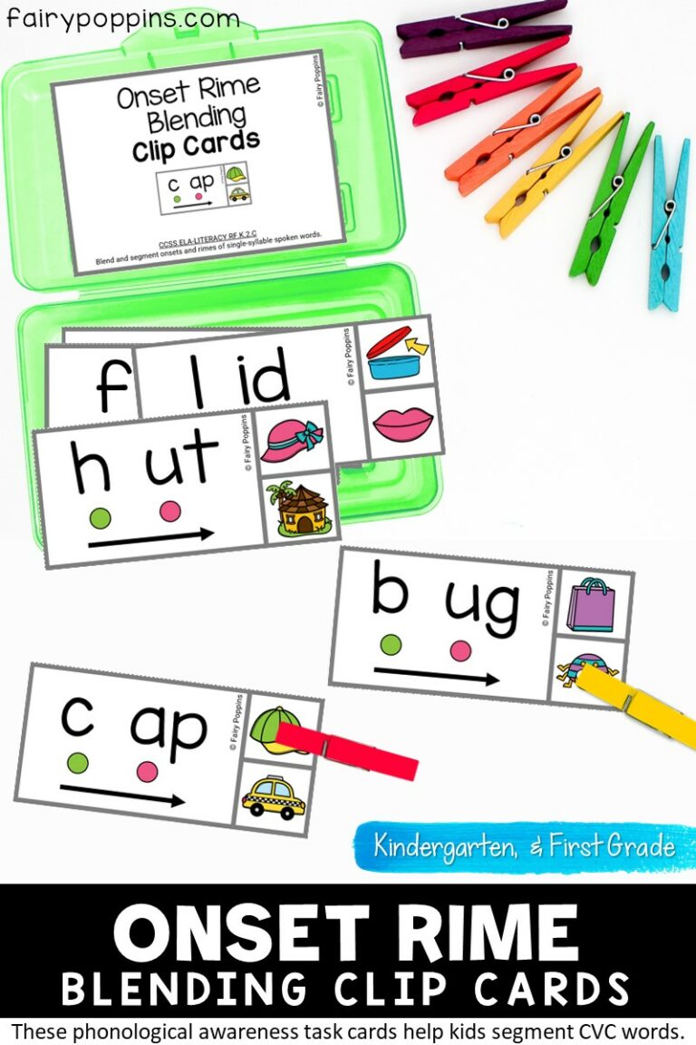 Phonological Awareness Activities for Kindergarten - Fairy Poppins