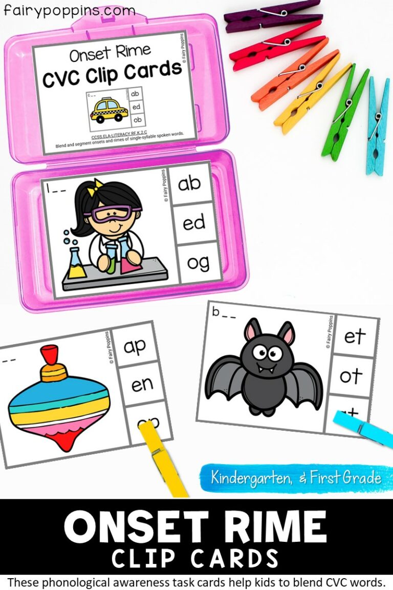 Phonological Awareness Activities for Kindergarten - Fairy Poppins
