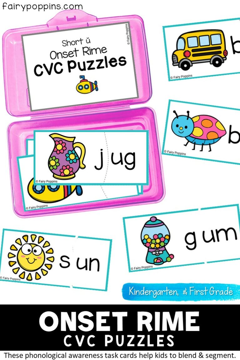 Phonological Awareness Activities For Kindergarten Fairy Poppins