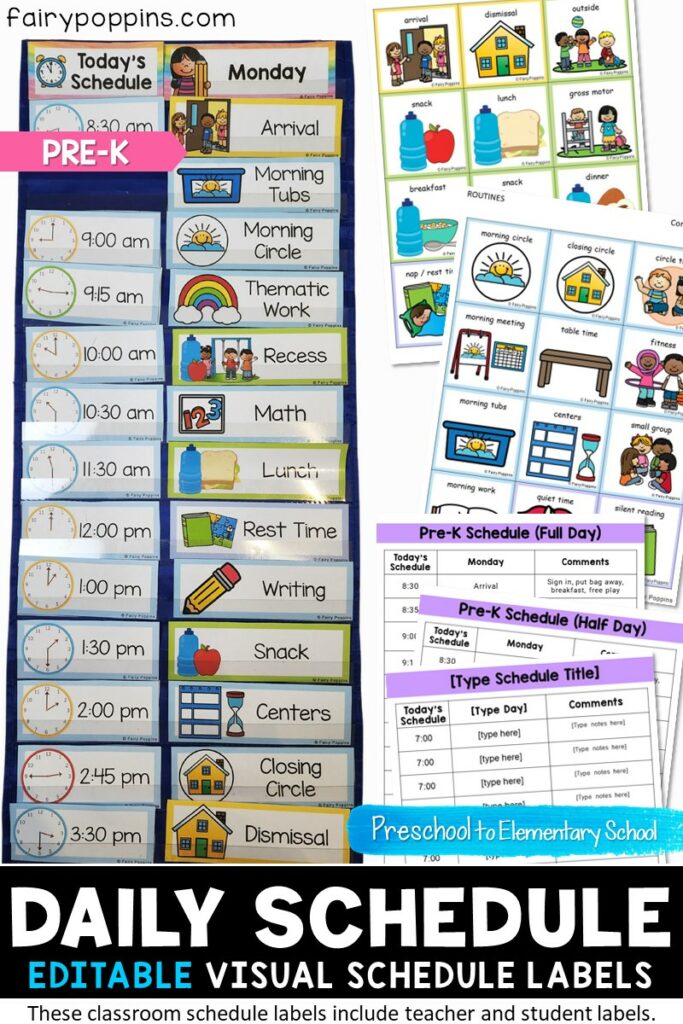 How to Create a Visual Schedule for the Classroom - Fairy Poppins