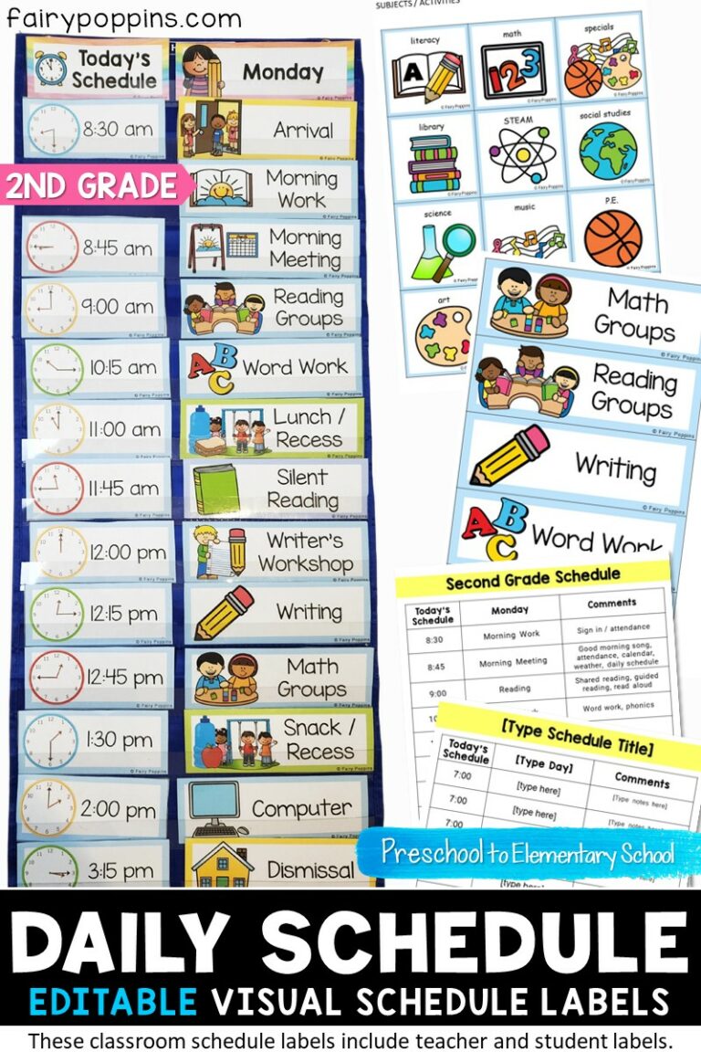 How to Create a Visual Schedule for the Classroom - Fairy Poppins