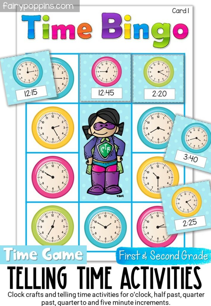 First Grade Telling Time Activities - Fairy Poppins