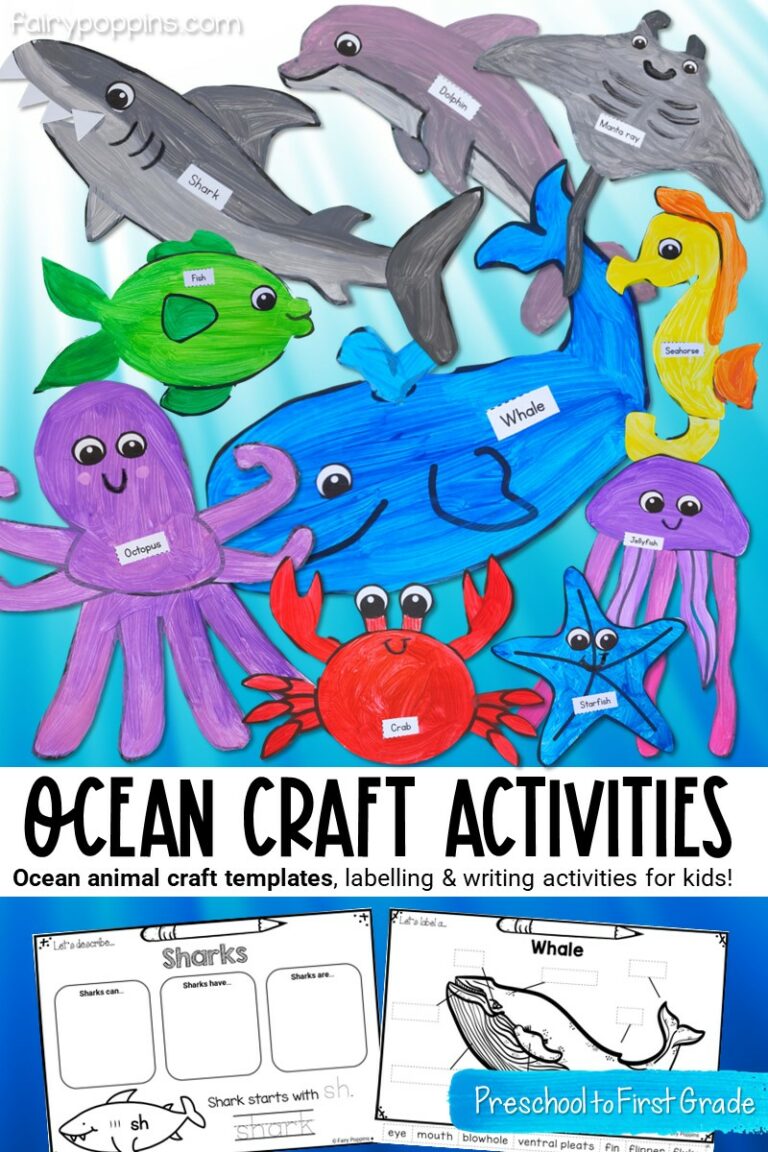 Ocean Animal Crafts and Activities for Kids - Fairy Poppins